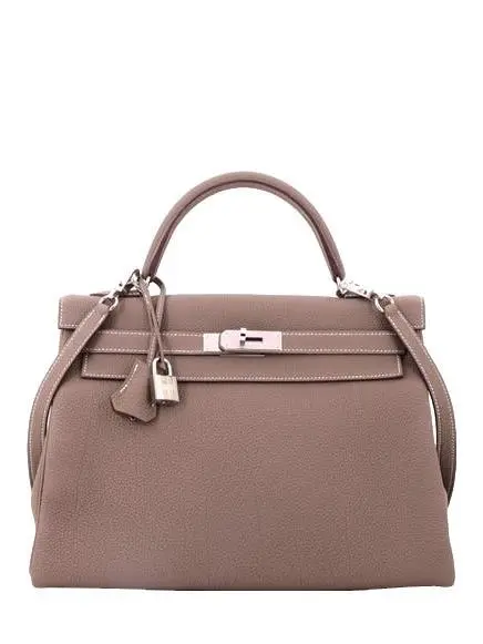Hermès Kelly Handbag Togo With Palladium Hardware 32 - Grey