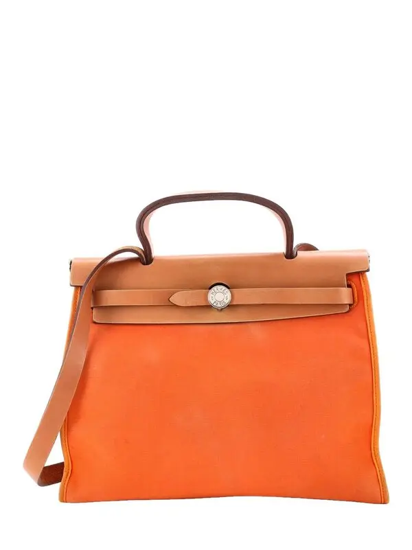 Hermès Herbag Zip Leather And Toile 31 - Orange