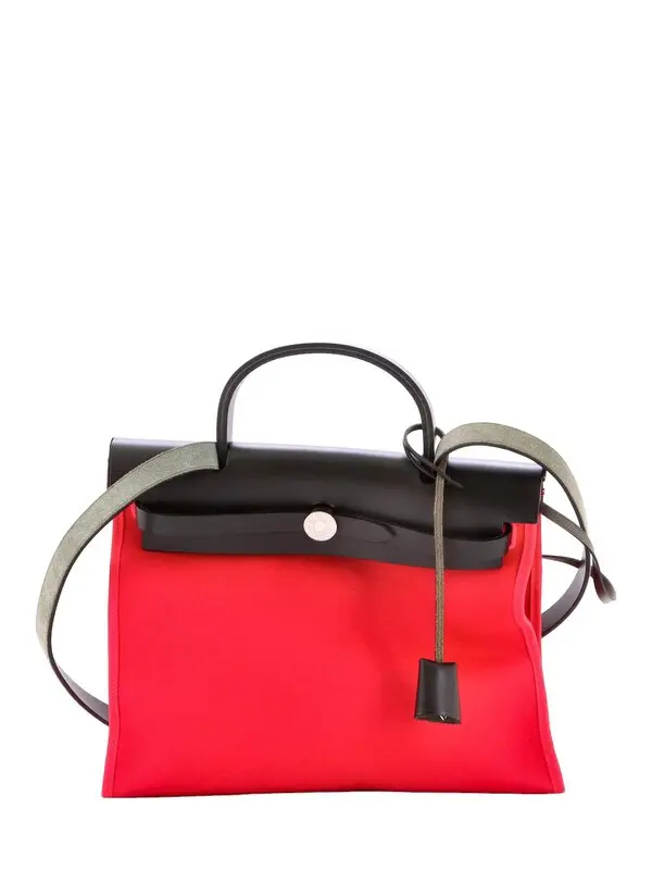 Hermès Herbag Zip Leather And Toile 31 - Pink