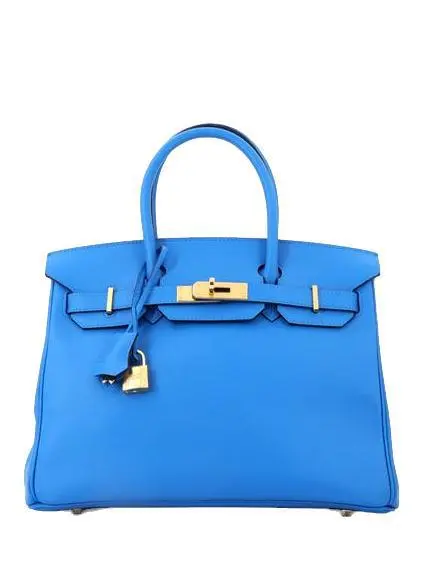 Hermès Birkin Handbag Epsom With Gold Hardware 30 - Blue