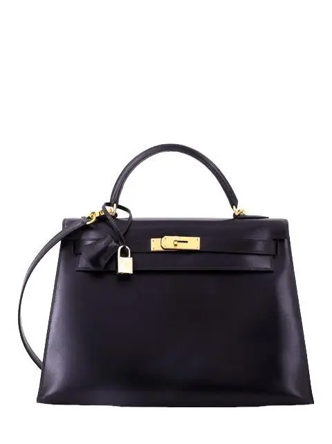 Hermès Kelly Handbag Box Calf With Gold Hardware 32 - Black