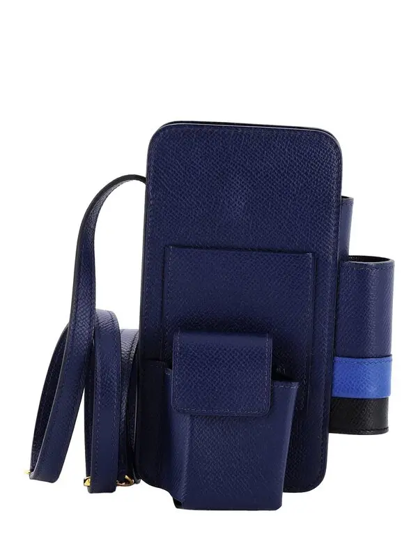 Hermès Hermesway Phone Case Crossbody Bag Epsom - Blue