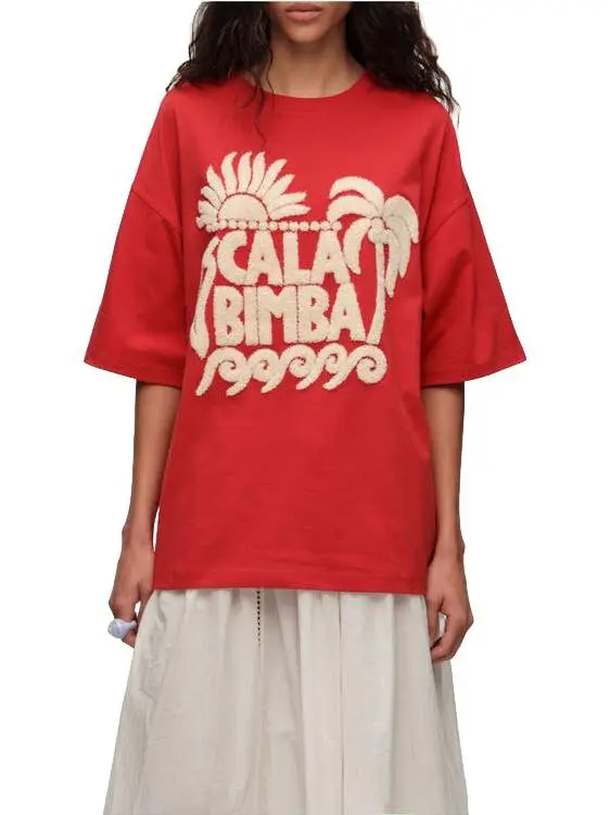 Bimba Y Lola Toweling Logo T-shirt - Red