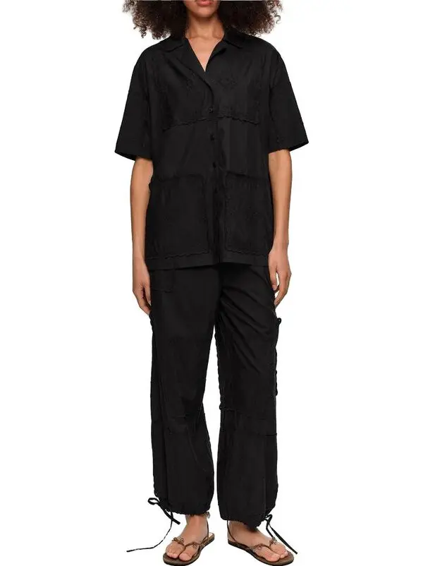 Bimba Y Lola Embroidered Patchwork Trousers - Black