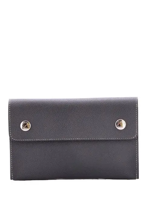 Hermès Double Snap Pochette Crossbody Epsom - Grey