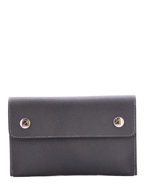 Hermès Double Snap Pochette Crossbody Epsom - Gris Misty