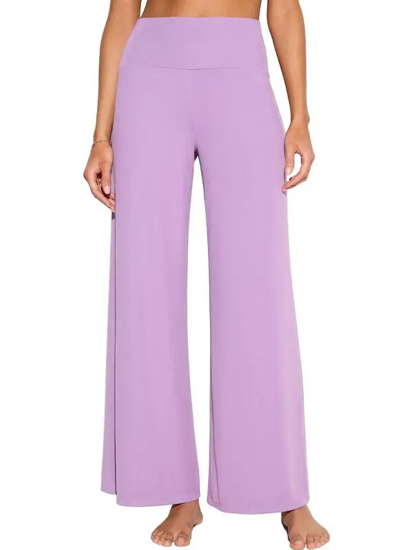 Spiritual Gangster Journey Wide Leg Jersey Pants - Amethyst