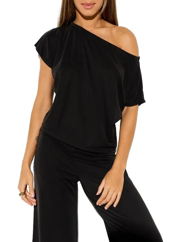 Spiritual Gangster Asha Off-the-shoulder Jersey Top - Black