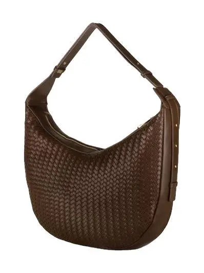 YOUZEY Crescent Woven Shoulder Bag - Brown
