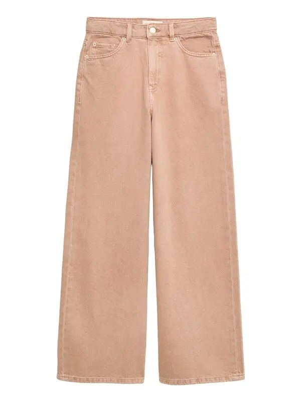 PER UNA BY M&S High Waist Wide Leg Jeans - Brown