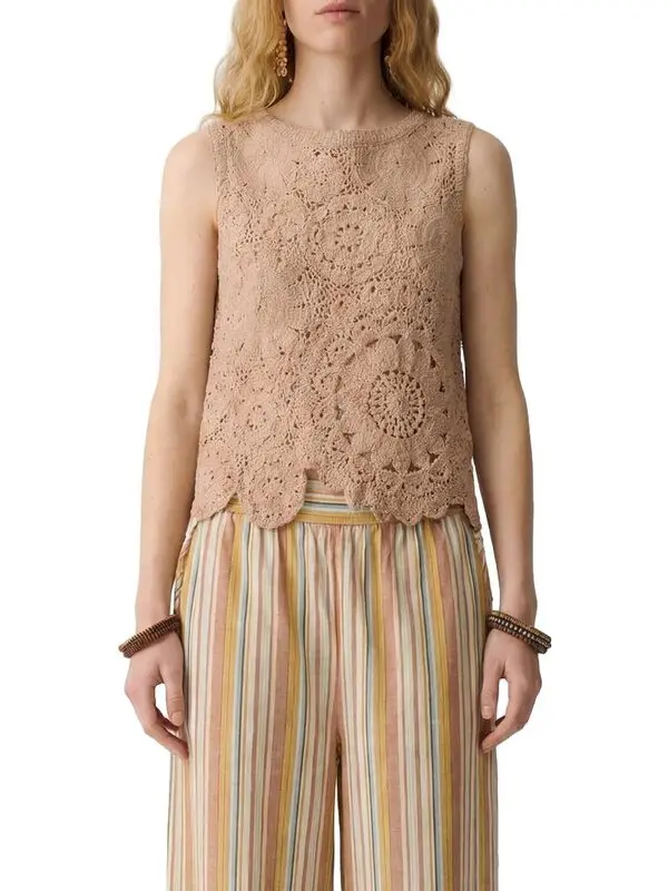 PER UNA BY M&S Crochet Knit Vest - Beige
