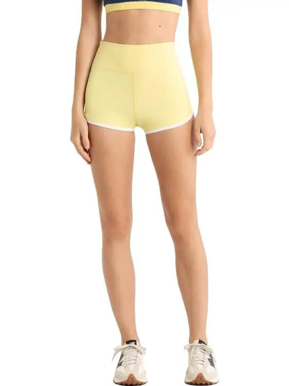 Year Of Ours Sporty High Waist Performance Shorts - Popcorn