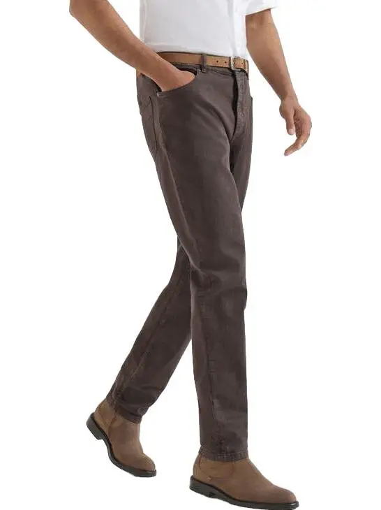 Brunello Cucinelli Traditional Fit Five-pocket Jeans - Brown