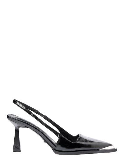 MALLET Selene Slingback Heels With Metal Toe Cap - Black