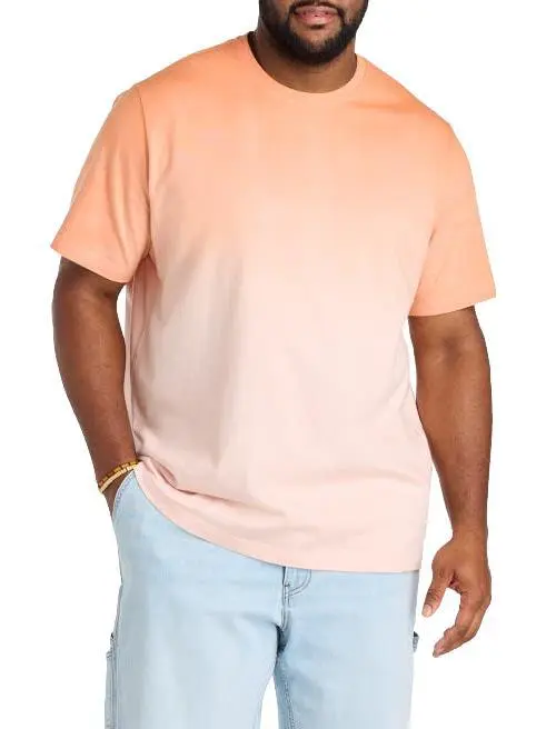HARBOR BAY BY DXL Big & Tall Moisture-wicking Gradient T-shirt - Orange Multi