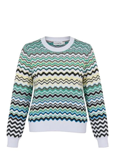 VIVA K Crochet Pullover Sweater - Mint Multi