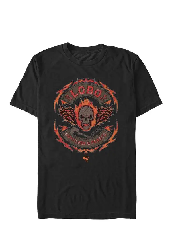 SUPERGIRL Ruthless And Feared Lobo Skull Short Sleeve Graphic T-shirt - Black