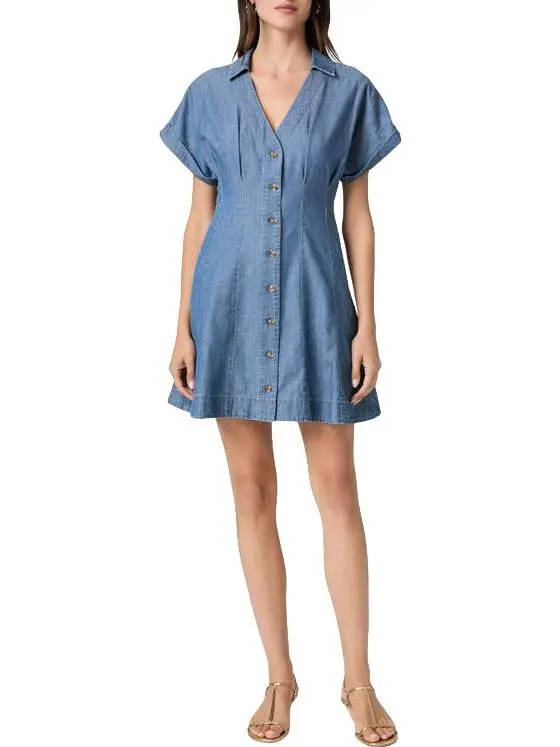 Paige Lana Chambray Mini Dress - Azusa
