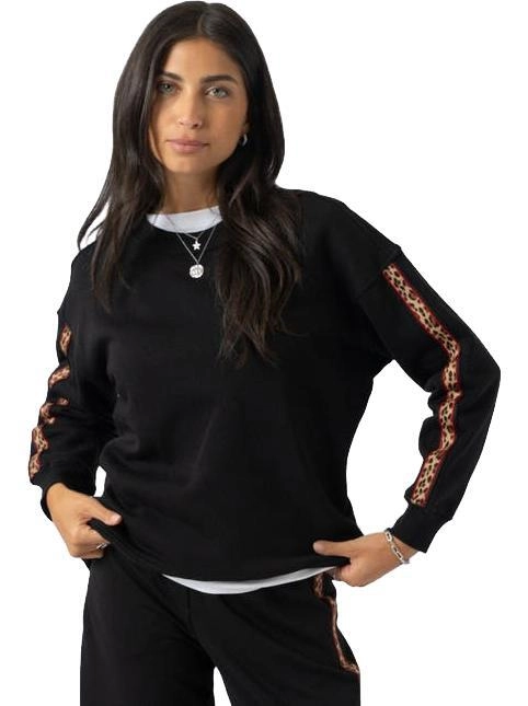 SAINT + SOFIA Victory Sweatshirt - Black Leopard
