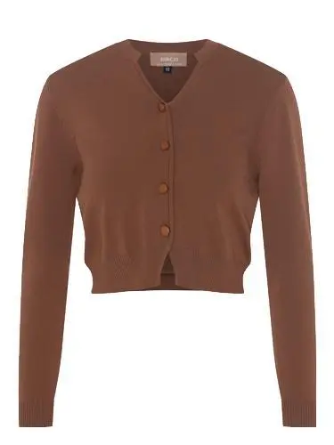 BIRCH Cropped Open Knit Button-front Cardigan - Birch