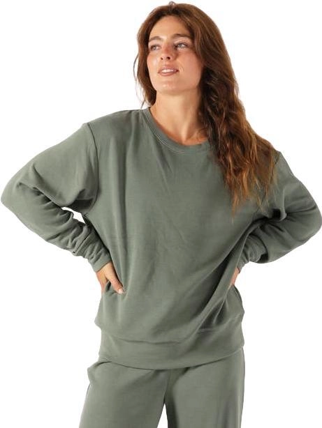 SOFTFLEX Oversized Crew Neck Long Sleeve Shirt - Basil