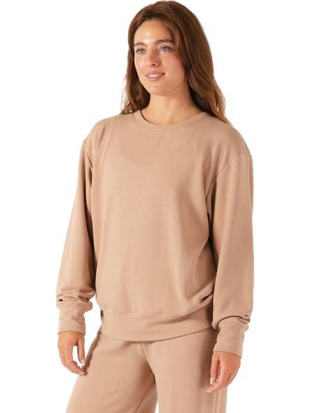 SOFTFLEX Oversized Crew Neck Shirt - Latte