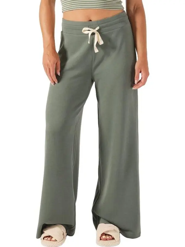 SOFTFLEX Cloud Fleece Wide-leg Pants - Basil