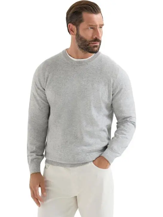 Brunello Cucinelli Ribbed Cashmere Crewneck Sweater - Pebble