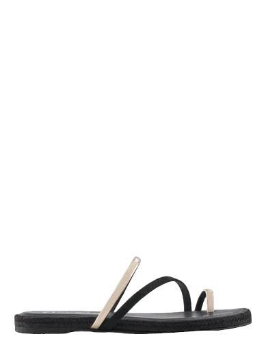 VISCATA Miramar Suede Espadrille Sandal Flats - Black