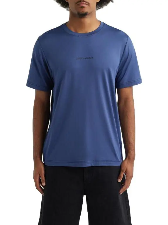 SANTO STUDIO Tempo Wordmark Tech T-shirt - Blue