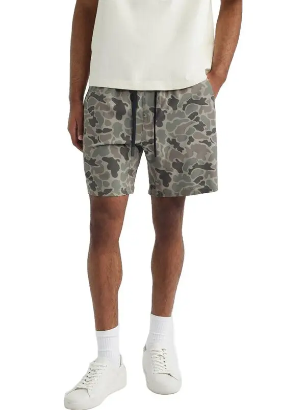 SANTO STUDIO Racer Tech Camo Drawstring Shorts - Army