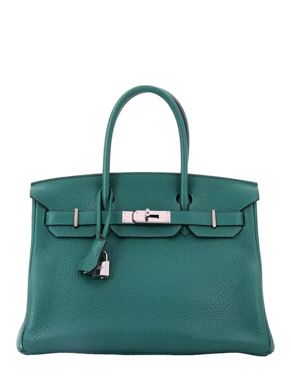 Hermès Birkin Handbag 30 Clemence Leather - Malachite