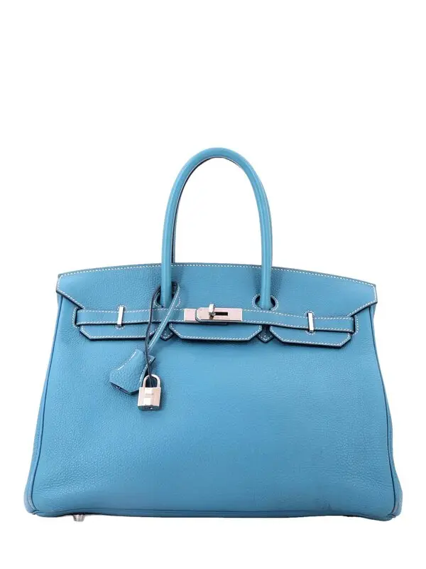 Hermès Birkin Handbag Togo With Palladium Hardware 35 - Blue