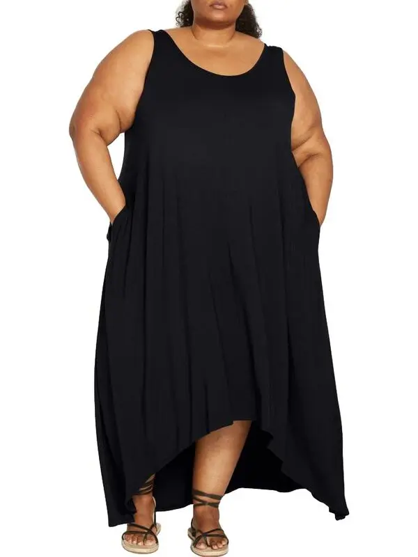 Universal Standard Athena Divine Sleeveless High-low Maxi Dress - Black