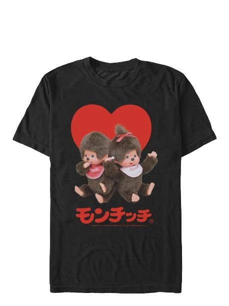 MONCHHICHI Cutest Duo Ever Photo Short Sleeve Graphic T-shirt - Black