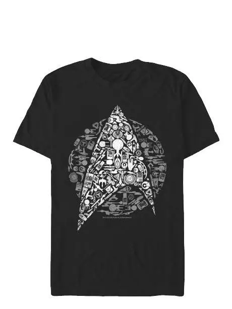 STAR TREK Starfleet Icon Collage Graphic T-shirt - Black