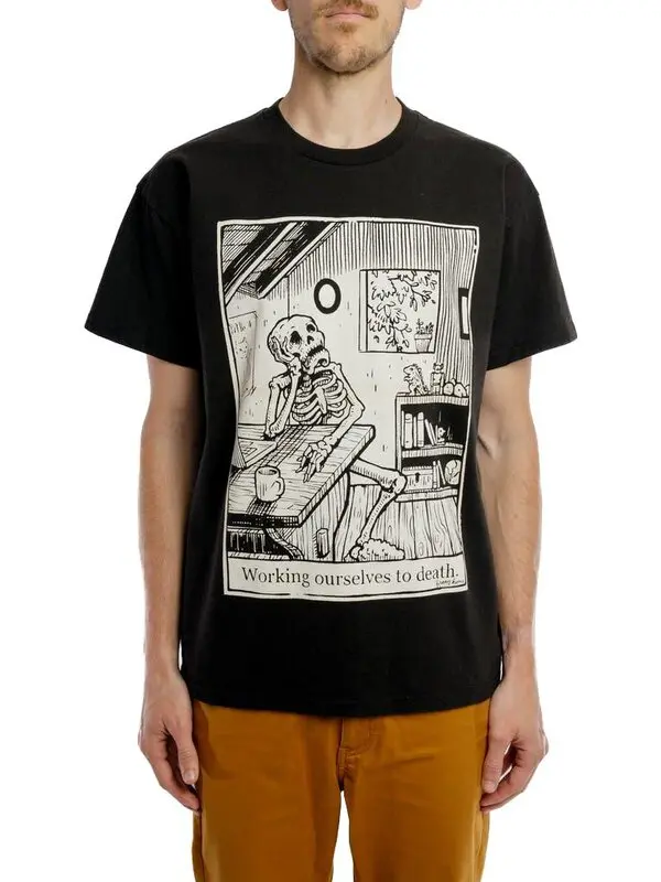VARDAGEN Work To Death Home Edition Heavyweight Graphic Tee - Black