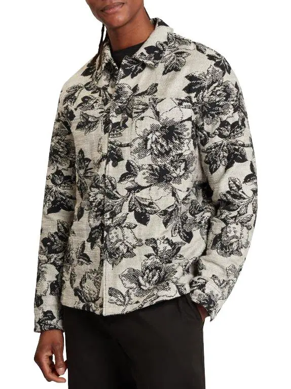 Ted Baker London Mairis Floral Jacquard Button-up Overshirt - Grey