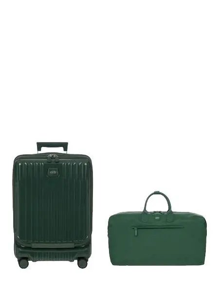 Bric'S Positano Expandable 21" Carry-on Spinner With Pocket And 22" Deluxe Duffle Luggage Set - Emerald