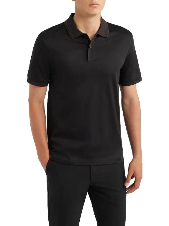 BOSS Phillipson Mercerized Cotton Polo - Black