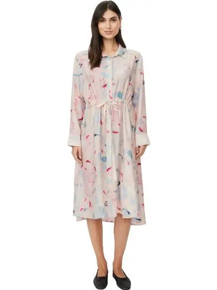 MASAI COPENHAGEN Manova Floral Print Midi Shirt Dress - Primrose