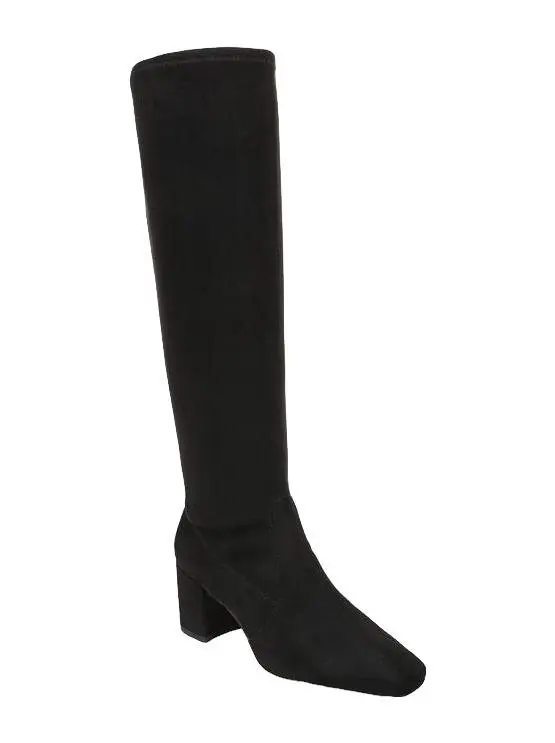 Franco Sarto Knee High Stretch Knit Boots - Black