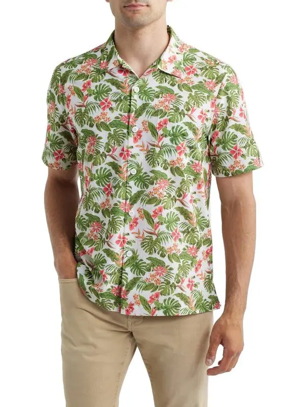 Tommy Bahama Bahama Coast Wild Grove Islandzone® Short Sleeve Button-up Shirt - Cloud