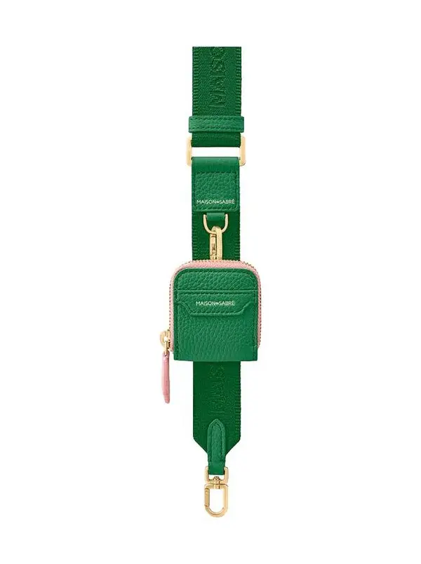MAISON DE SABRE Adjustable Utility Strap With Detachable Charm Pouch - Emerald Lily