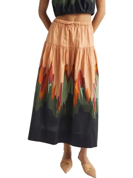 Ulla Johnson Theodora Tiered Cotton Maxi Skirt - Agate