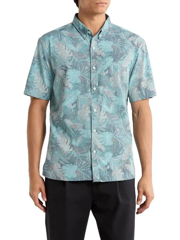 Tori Richard Aero Leaves Short Sleeve Button-down Shirt - Harbor