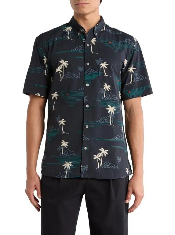 Tori Richard Oasis Short Sleeve Button-down Shirt - Black