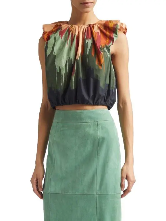 Ulla Johnson Gracie Cotton Crop Top - Agate