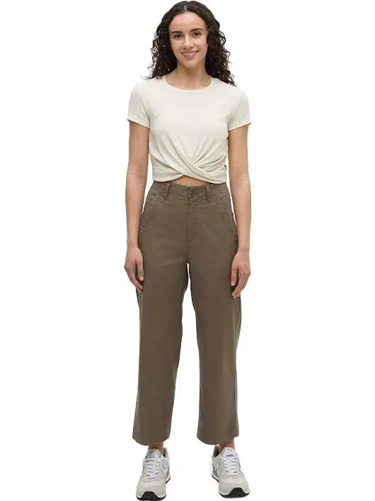 TENTREE Slocan Wide Leg Cropped Trousers - Timber