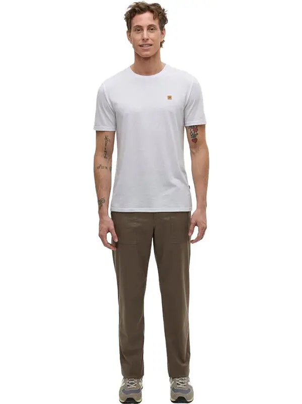 TENTREE Nelson Pant Hemp Blend Trousers With Elasticated Waistband And Zippered Pocket - Timber